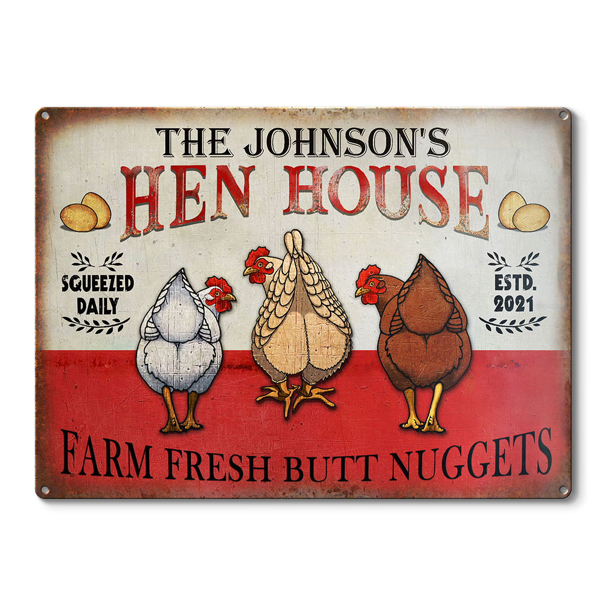 Personalized Chicken Hen House Nuggets Customized Classic Metal Signs ...