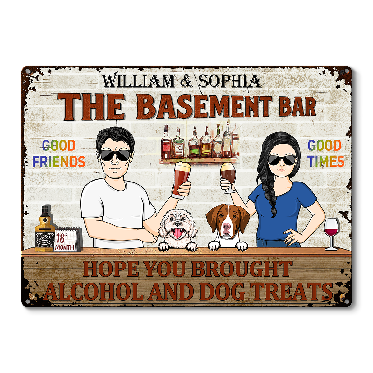 Hope You Brought Alcohol And Dog Treats Couple Husband Wife - Backyard ...