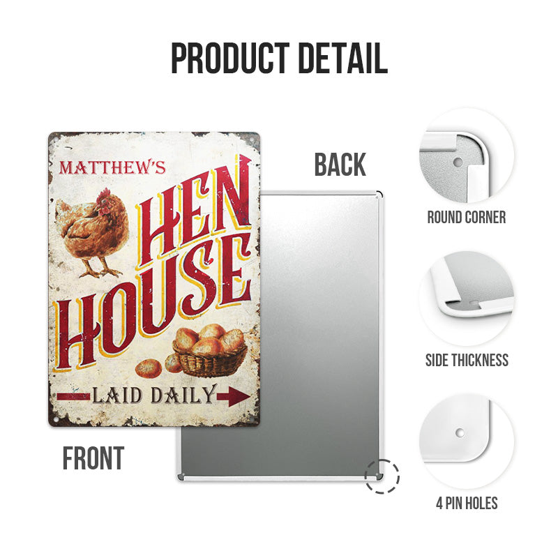 Personalized Chicken Hen House Daily Customized Classic Metal Signs, C ...