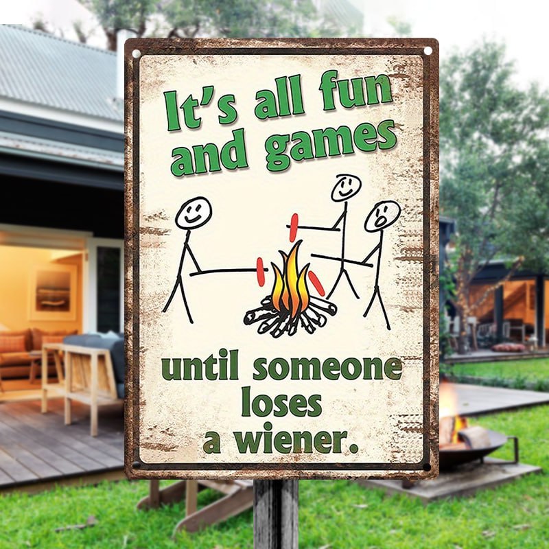 Metal Sign Decorative Metal Plaque Camping Decor It's All Fun And Game ...