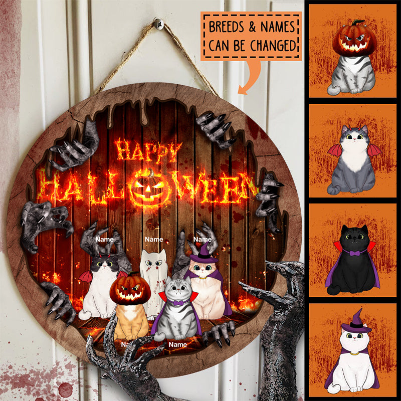 Halloween Custom Wooden Signs, Halloween Decorations For Cat Lovers, S ...