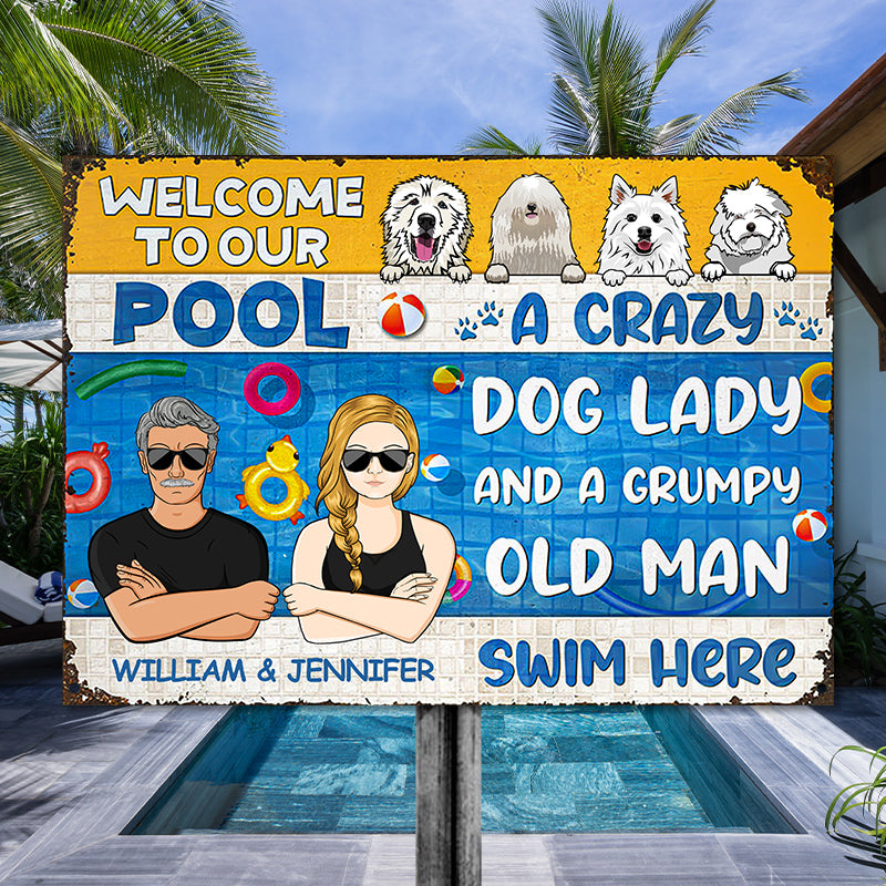 A Crazy Dog Lady - Swimming Pool Decor - Personalized Custom Classic M ...