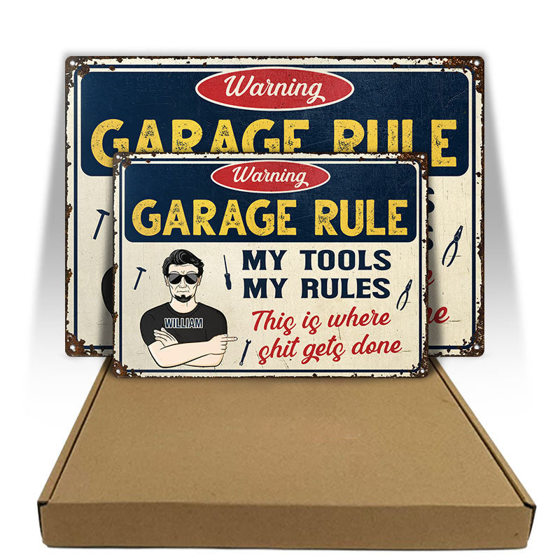 Garage Sign - Garage Rule Warning - Gift For Dad And Grandpa - Persona ...