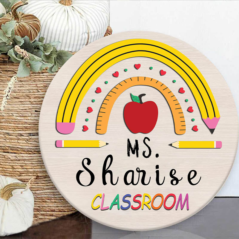 Personalized Rainbow Sign Teacher Welcome Sign Teacher Gift Teacher ...