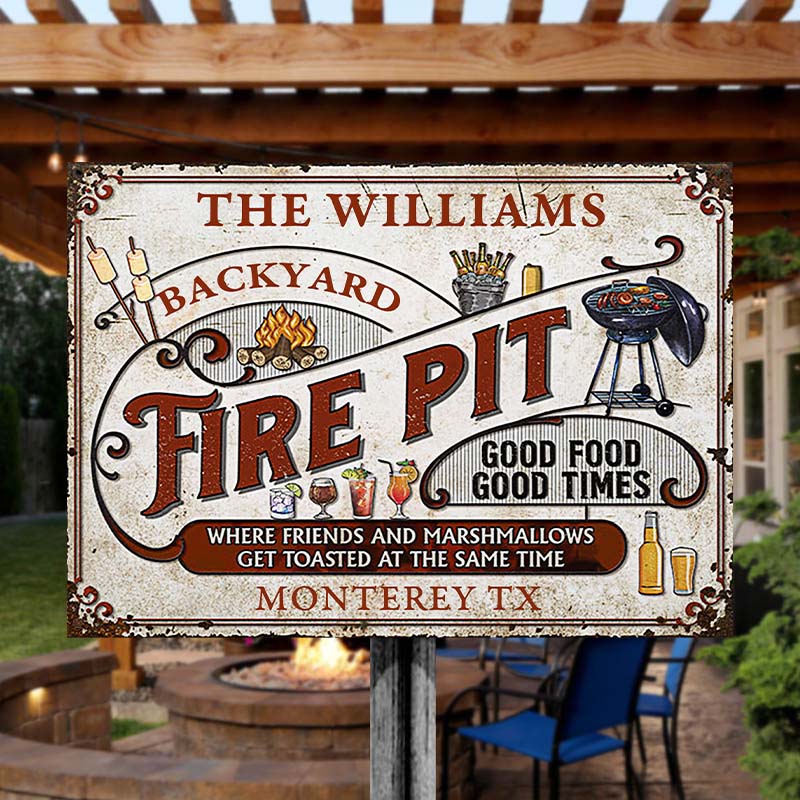 Personalized Fire Pit Get Toasted Custom Classic Metal Signs – Thesunnyzone