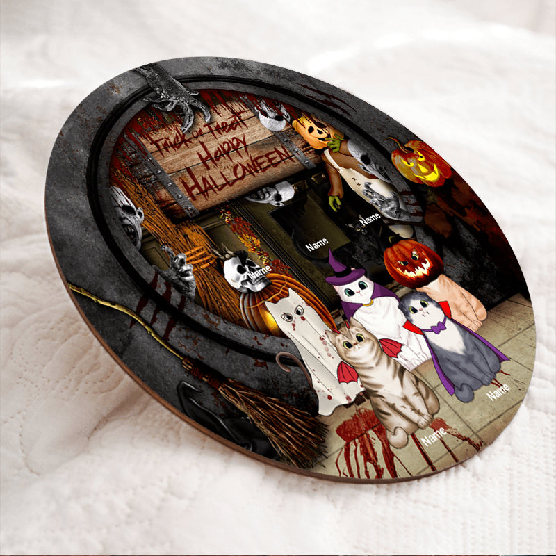 Trick Or Treat - Happy Halloween - Scary Peeking - Personalized Cat ...
