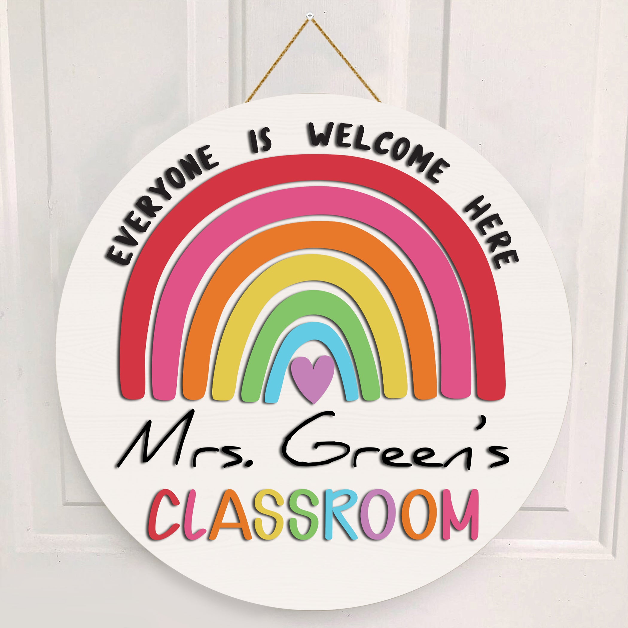 Back To School Personalized Custom Teacher Door Sign Teacher Name Sign ...