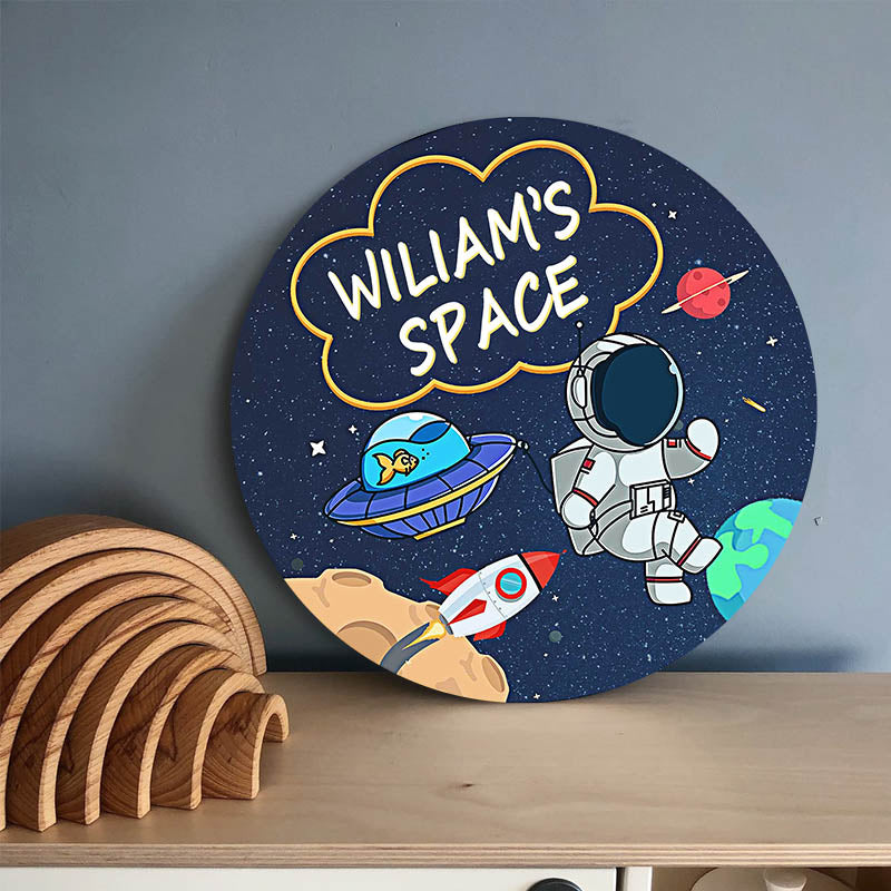 Personalised Space Name Sign, Children's Bedroom Decor, Space Door Han ...