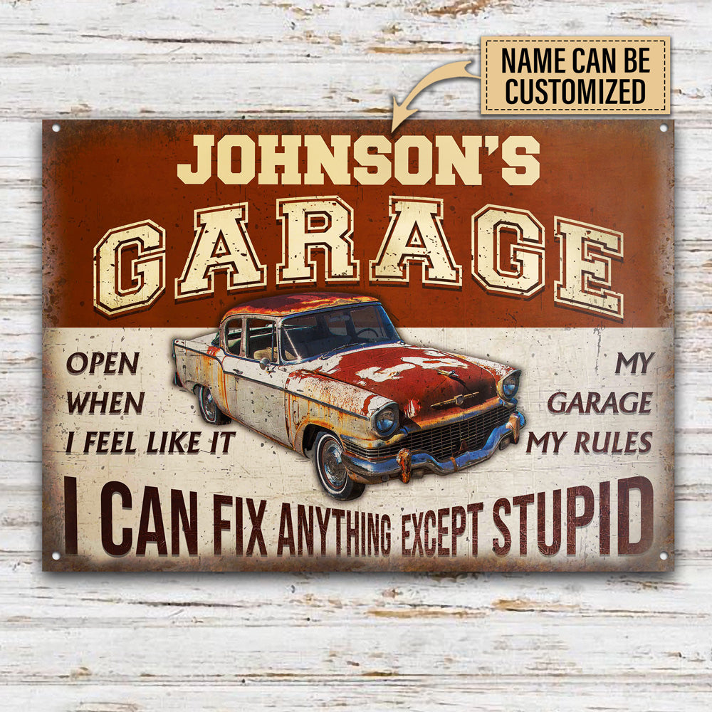 Garage Sign - Auto Mechanic Garage I Can Fix Anything Customized Class ...