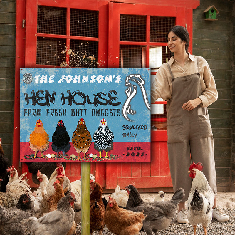 Personalized Chicken Hen House Fresh Customized Classic Metal Signs ...