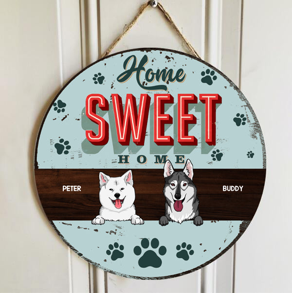 Home Sweet Home, Pastel Blue, Personalized Dog Door Sign – Thesunnyzone