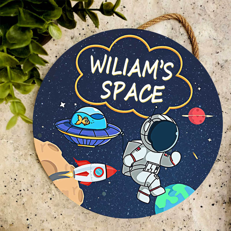 Personalised Space Name Sign, Children's Bedroom Decor, Space Door Han ...