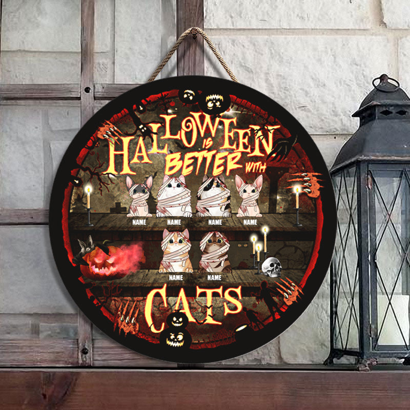 Halloween Welcome Door Signs, Gifts For Cat Lovers, Halloween Is Bette ...