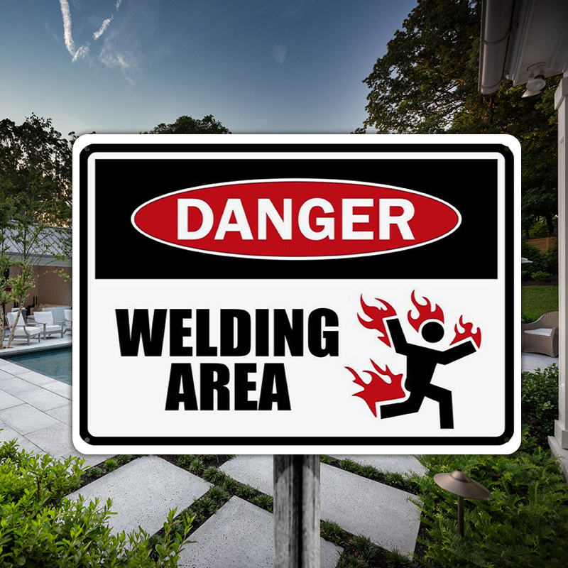 Welding Area Warehouse Warning Metal Sign Outdoor Sign Decoration ...