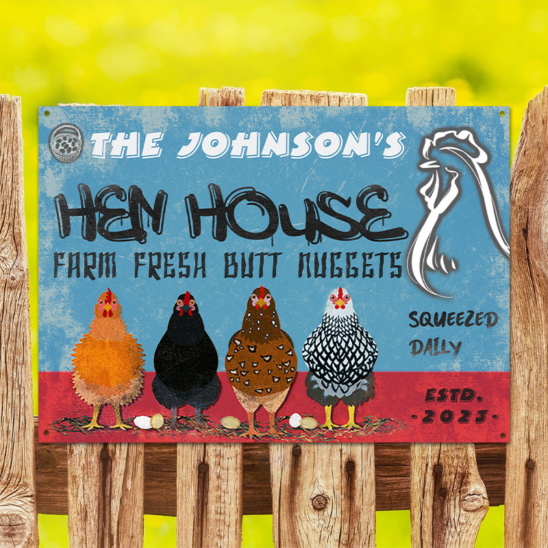 Personalized Chicken Hen House Fresh Customized Classic Metal Signs ...