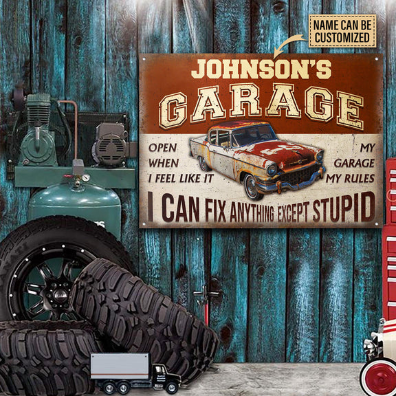 Garage Sign - Auto Mechanic Garage I Can Fix Anything Customized Class ...