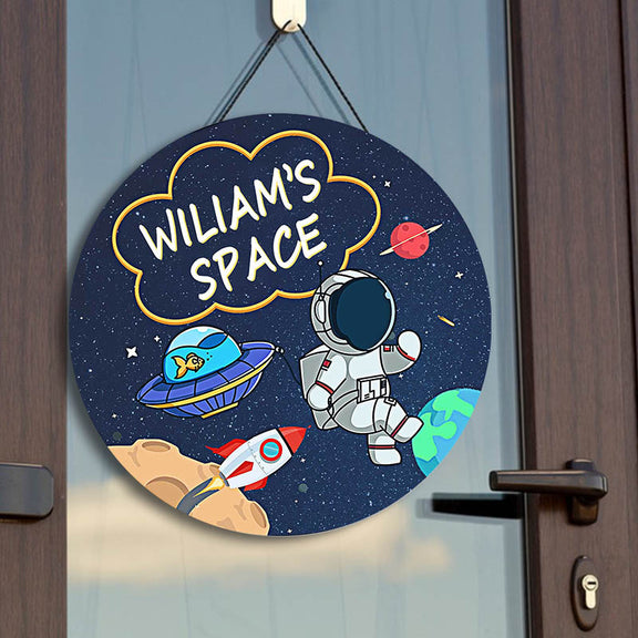 Personalised Space Name Sign, Children's Bedroom Decor, Space Door Han ...