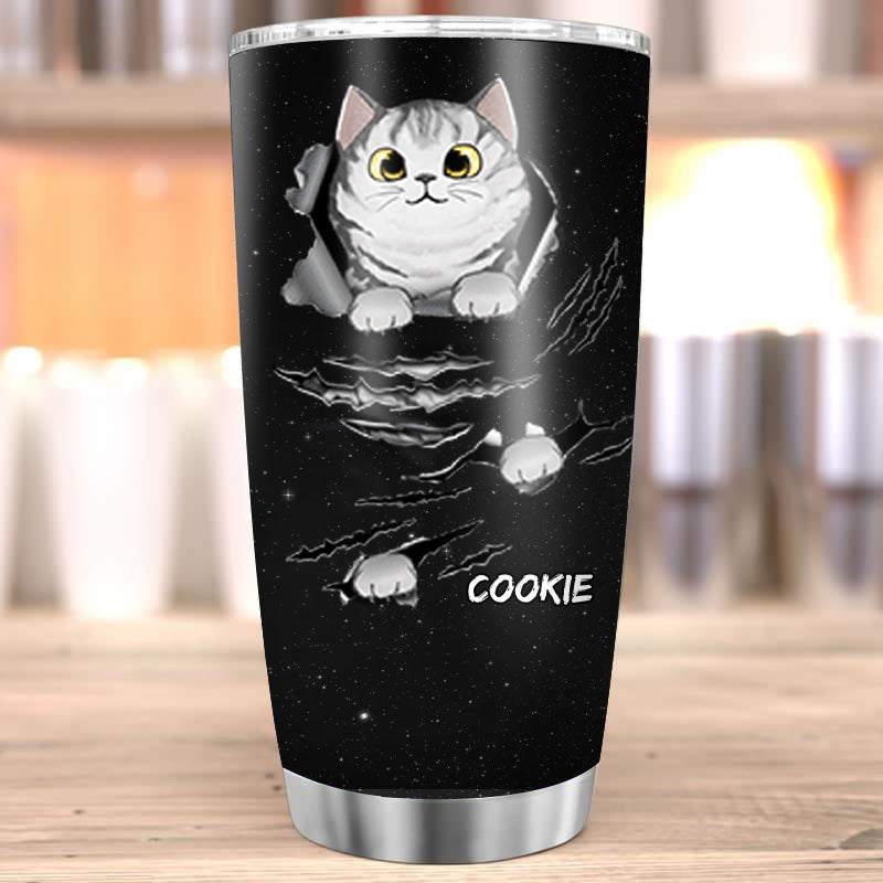 Metal Scratch Cats Tumbler - Gift For Cat Lover - Personalized Custom ...