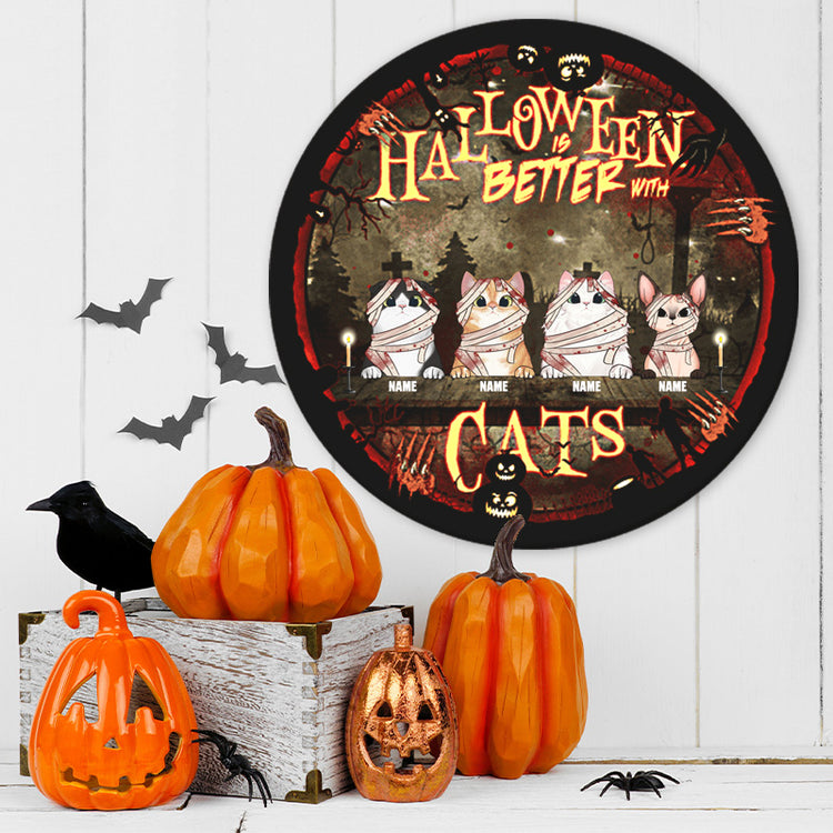 Halloween Welcome Door Signs, Gifts For Cat Lovers, Halloween Is Bette ...