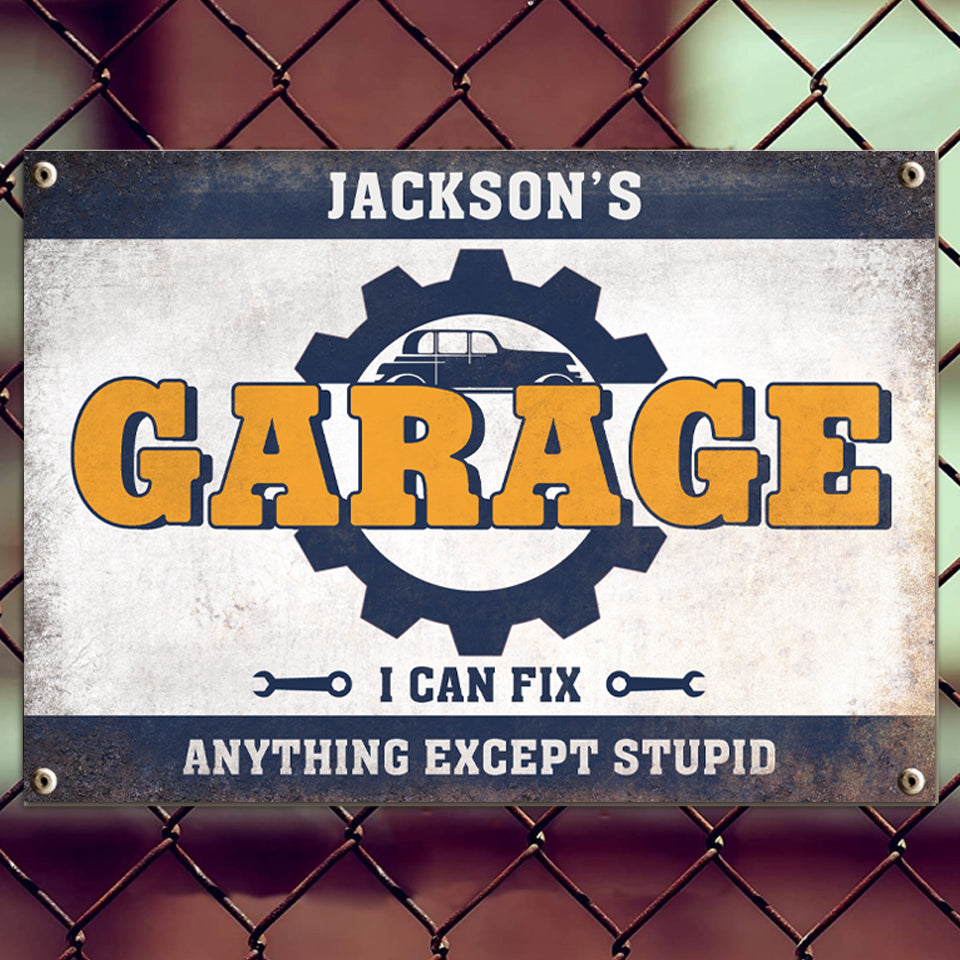 Personalized Custom Classic Metal Signs Garage Sign I Can Fix Anything ...