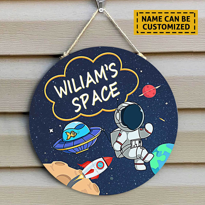 Personalised Space Name Sign, Children's Bedroom Decor, Space Door Han ...