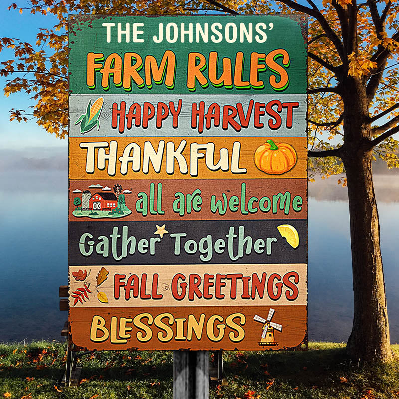 Autumn Farm Rules Fall Greetings, Harvest Season, Farmhouse, Farm Deco ...
