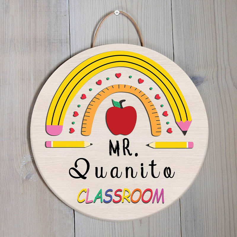Personalized Rainbow Sign Teacher Welcome Sign Teacher Gift Teacher Do ...
