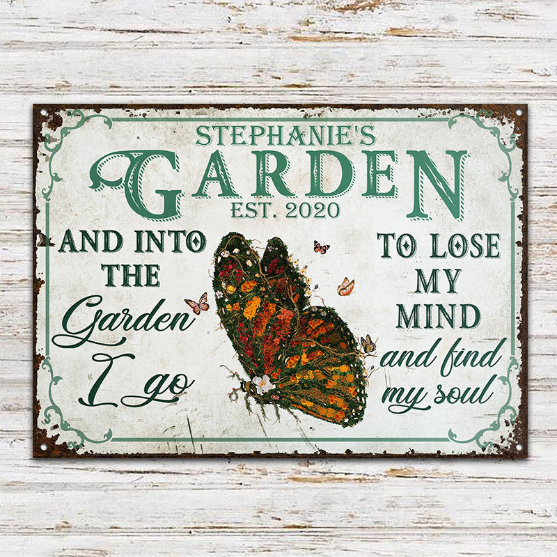 Personalized Garden Floral Art Find My Soul Custom Classic Metal Signs ...