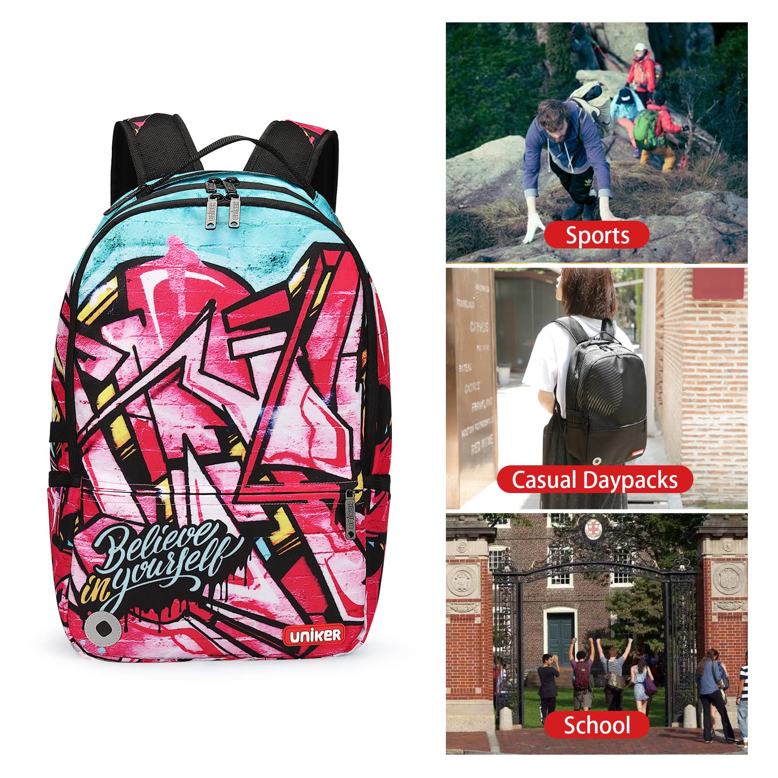 Graffiti Backpack for School,Casual Daypack,Designer Laptop Backpack f ...