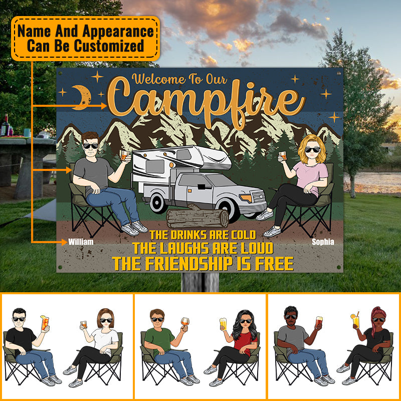 Welcome To Our Campfire - Camping Sign - Gift For Couple Personalized ...