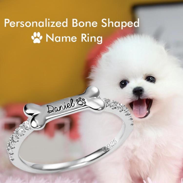 Lovely Bone Shaped Ring Couple Ring - Gift For Dog Lovers - Personaliz ...